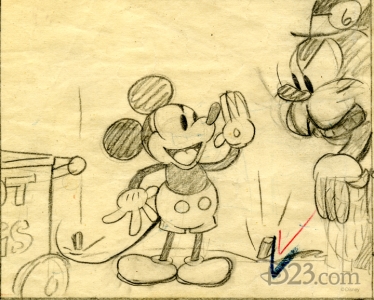 Vintage storyboard sketches show Mickey's speaking debut in the 1929 ...