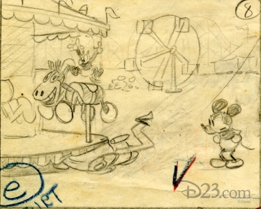 Vintage storyboard sketches show Mickey's speaking debut in the 1929 ...