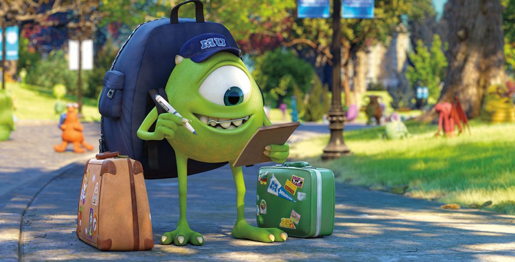 Mike Wazowski, a green, one-eyed monster from Monsters University, is ...