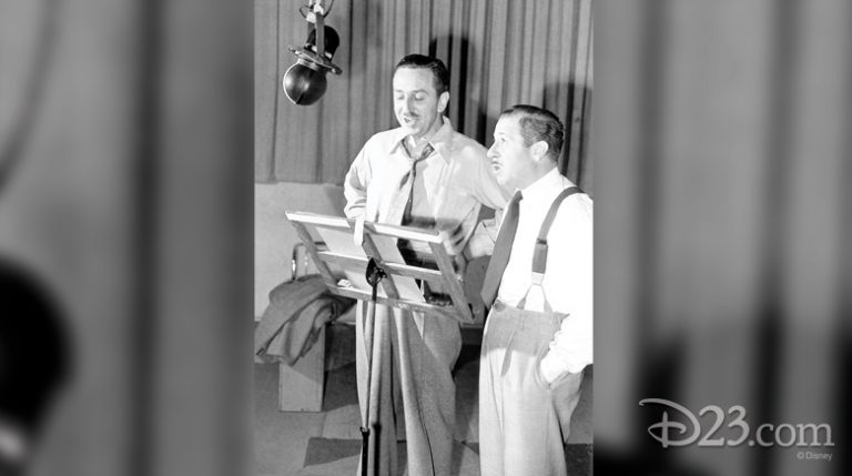 Walt Disney and Clarence Nash doing VO - D23