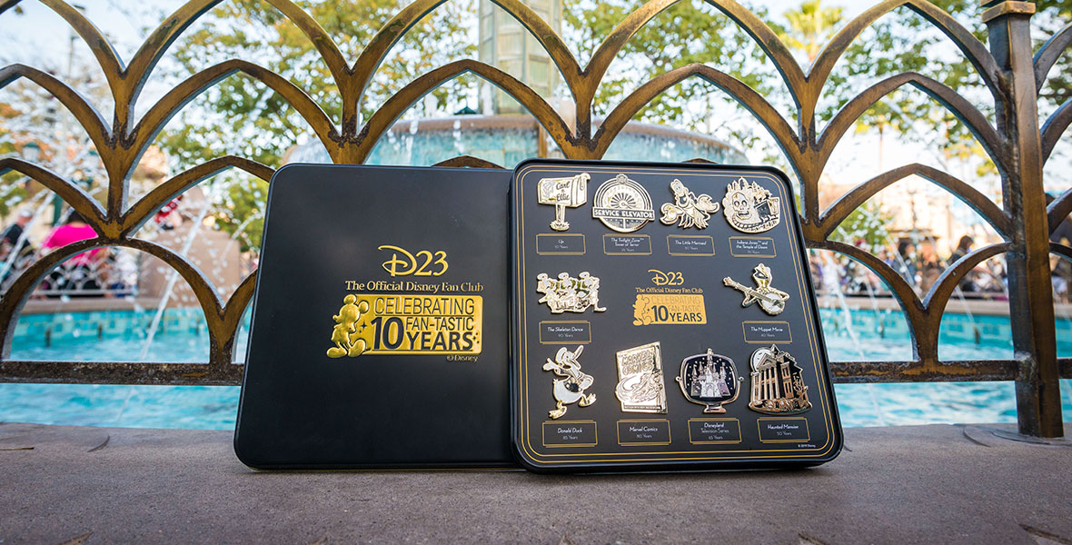 Unboxing the EXCLUSIVE D23 10 FAN-tastic Milestones Pin Set | D23 2019 ...