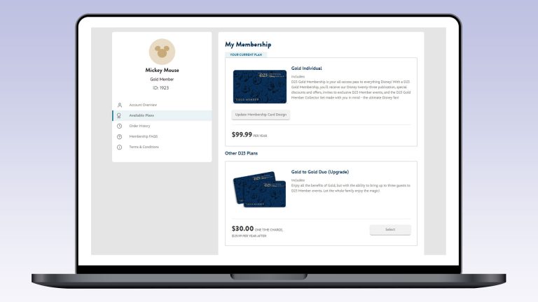 D23 Gold Membership Card Selection - D23