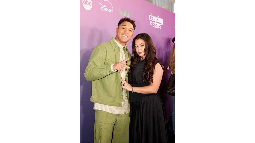 Lauren Jauregui, with partner Brandon Armstrong - D23